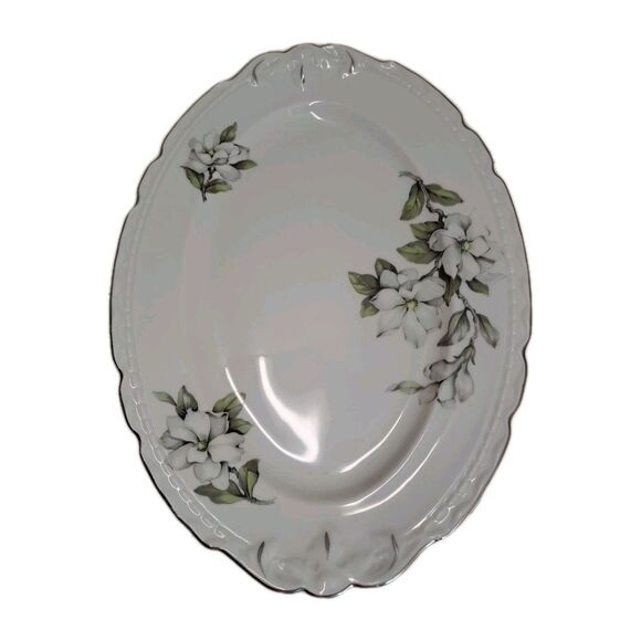 Embassy | Dining | Embassy White Rose Silver Accent Vitrified China Usa ...